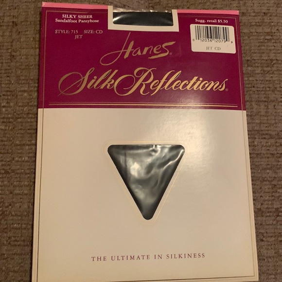 Hanes | Accessories | Hanes Silk Reflections Jet Black Pantyhose ...